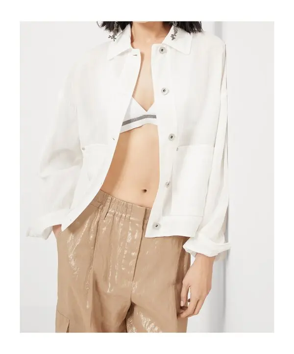 Brunello Cucinelli Monili Chain-detail Organza Jacket