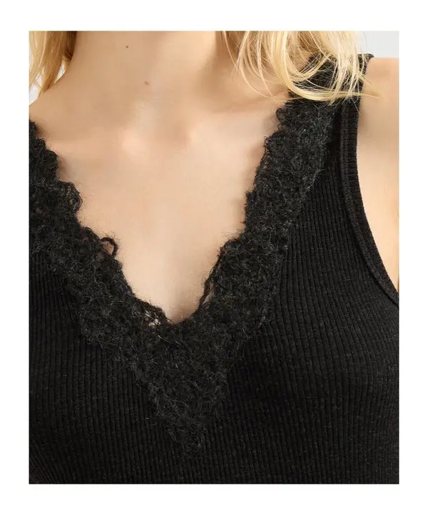 Brunello Cucinelli Ribbed Lace Top