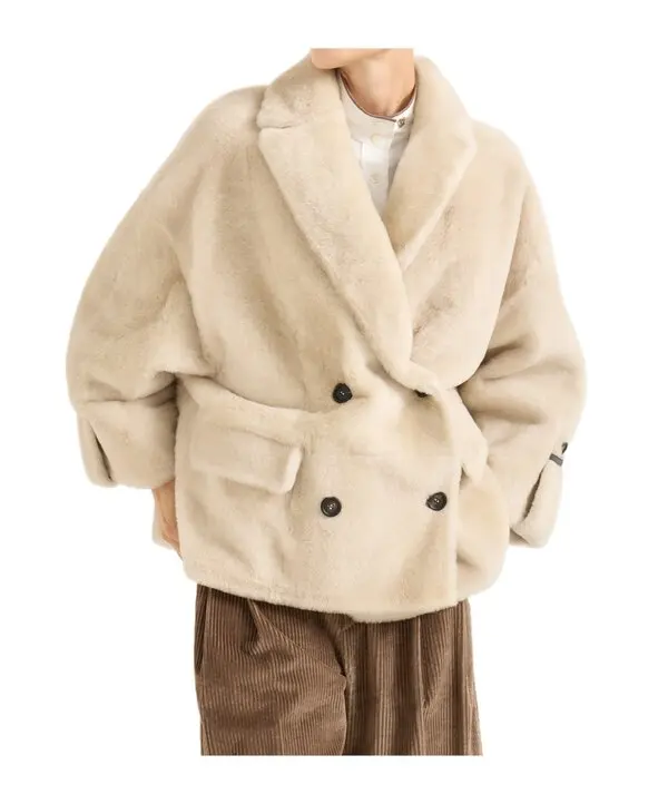 Brunello Cucinelli Double Breasted Fur Jacket
