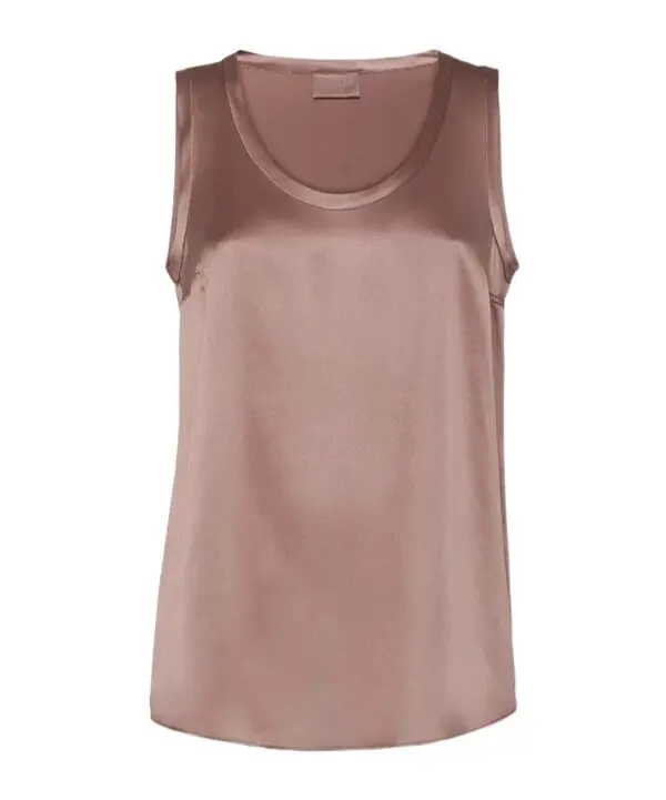 Brunello Cucinelli Stretch Silk Satin Top - Pink