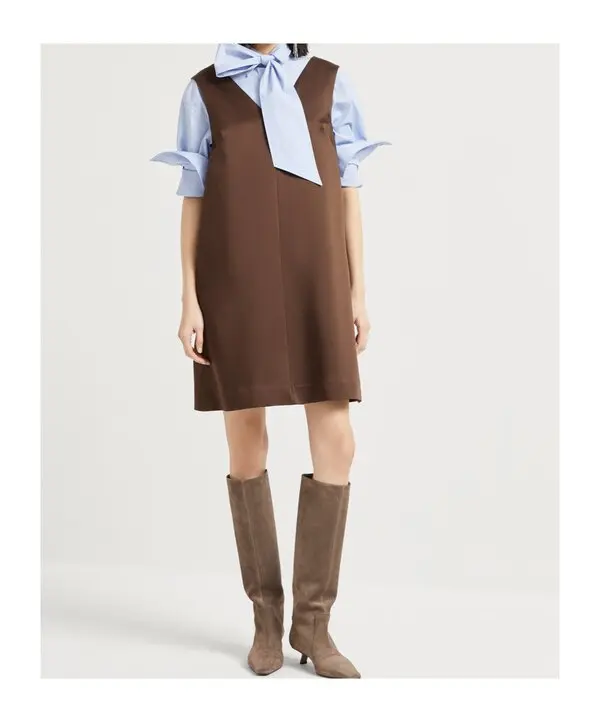 Brunello Cucinelli Sleeveless V-neck Mini Dress