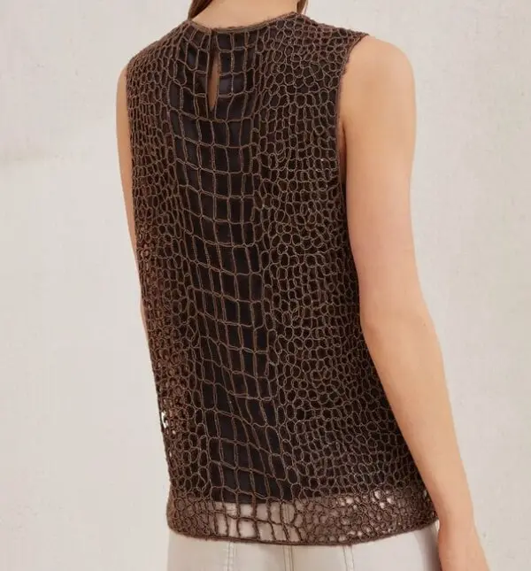 Brunello Cucinelli Crocodile-effect Top