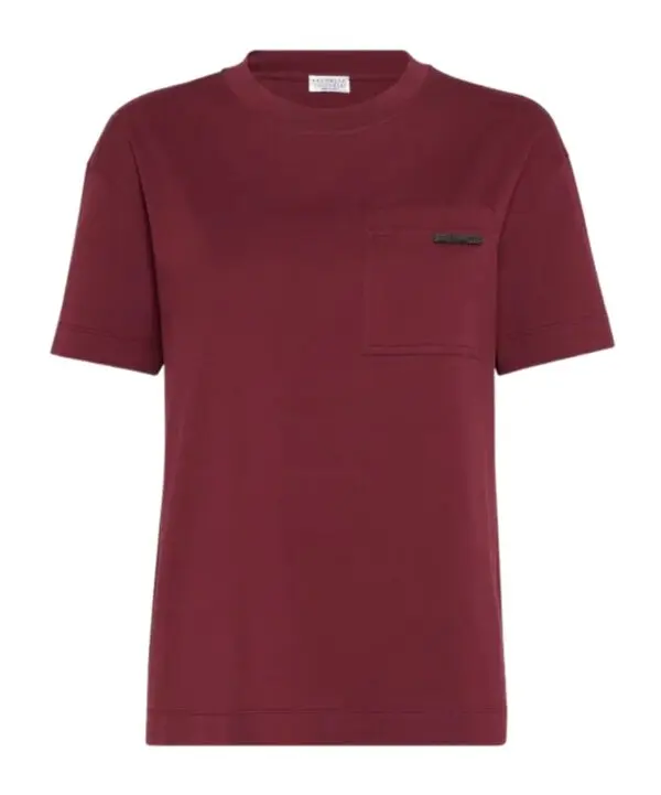 Brunello Cucinelli Monili Detail T-shirt - Red