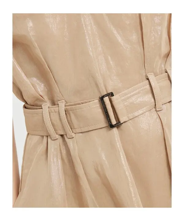 Brunello Cucinelli Lamé Belted Mini Dress