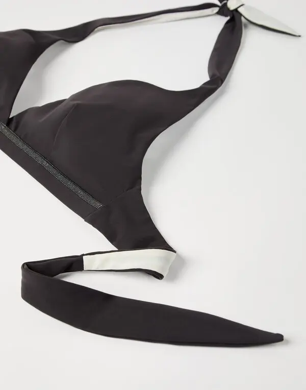 Brunello Cucinelli Monili Chain-embellished Halterneck Bikini Top