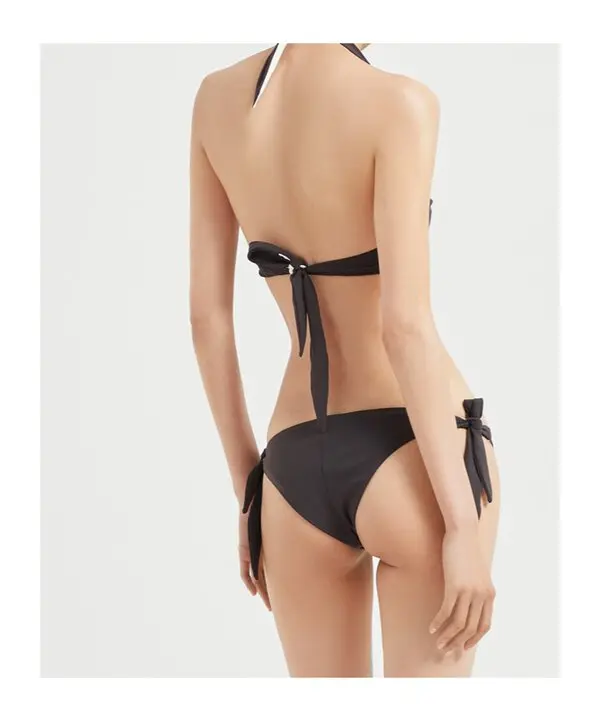 Brunello Cucinelli Monili Chain-embellished Halterneck Bikini Top