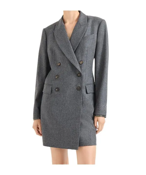 Brunello Cucinelli Monili-detail Mini Dress - Dark Gray