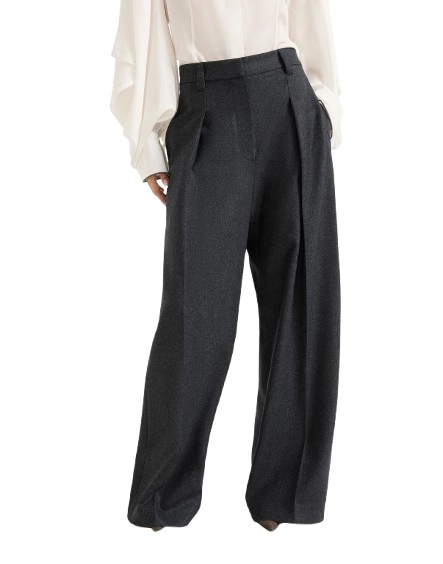 Brunello Cucinelli Monili-detail Sartorial Trousers - Dark Gray