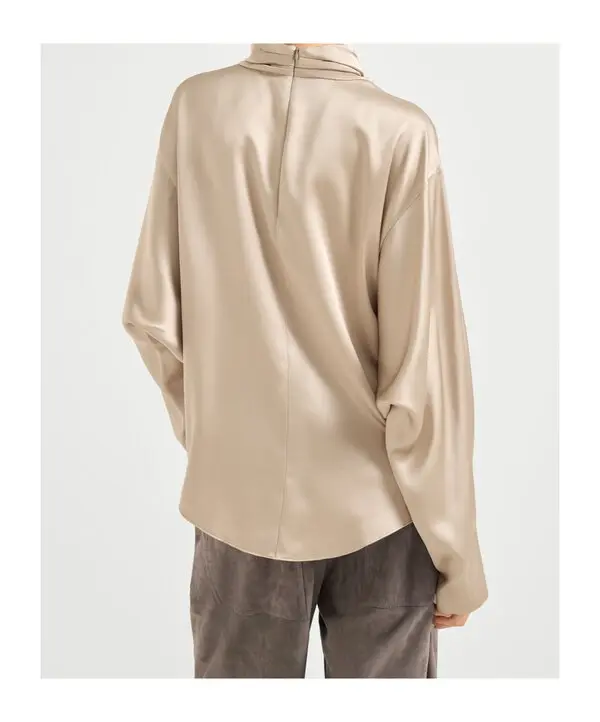 Brunello Cucinelli Double Silk Satin Blouse