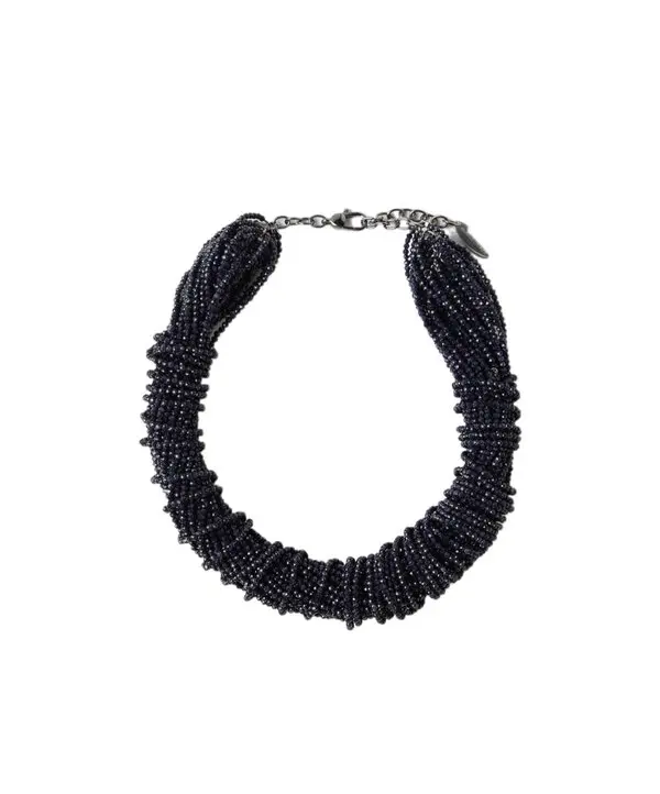 Brunello Cucinelli Beaded Choker Necklace - Black