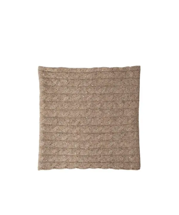 Brunello Cucinelli Cable-knit Sequin Scarf - Brown