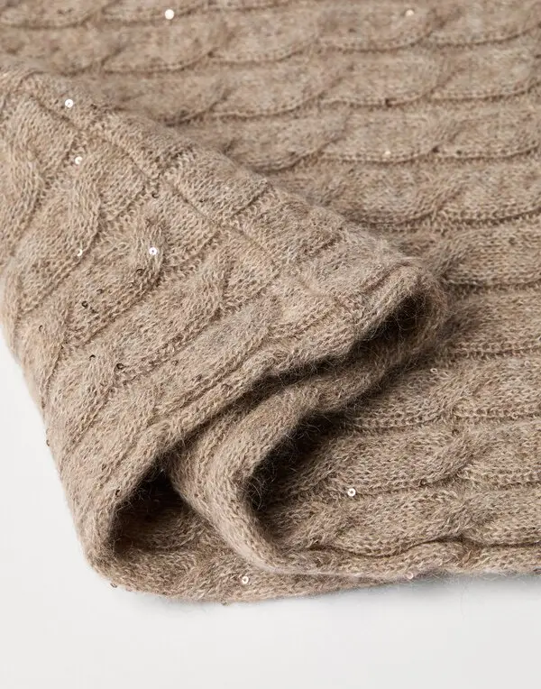 Brunello Cucinelli Cable-knit Sequin Scarf