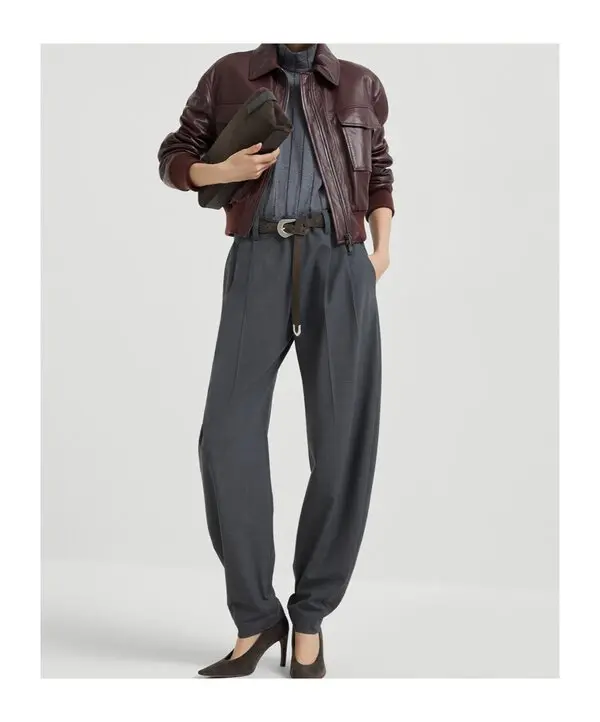 Brunello Cucinelli Sleeveless High Neck Sequined Stripe Top