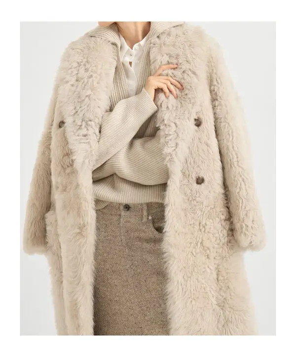 Brunello Cucinelli Double-breasted Shearling Coat