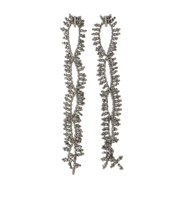 Brunello Cucinelli Sterling Silver Knotted Earrings