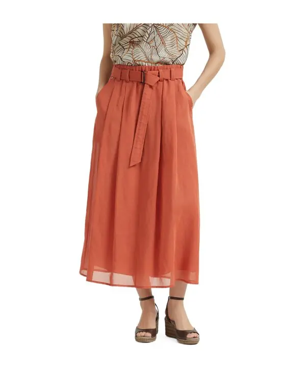 Brunello Cucinelli Belted Midi Skirt