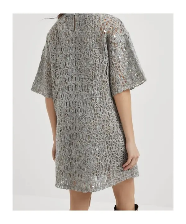 Brunello Cucinelli Sequinned Embroidered Mini Dress