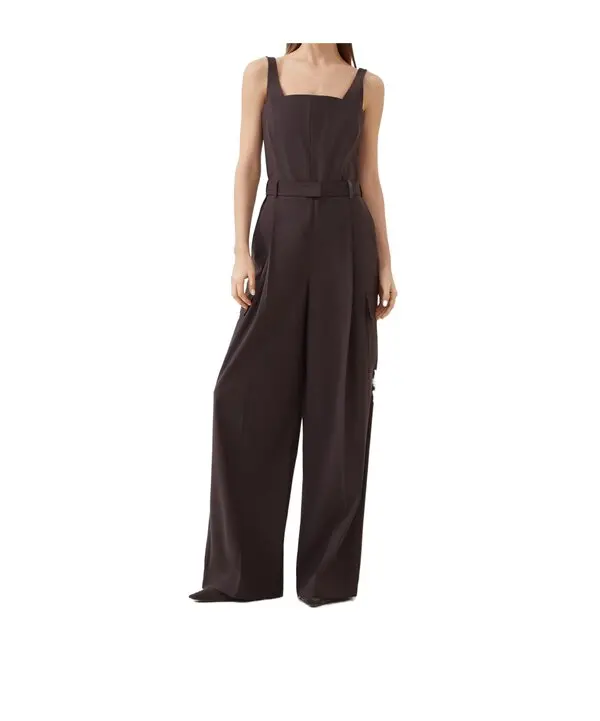 Brunello Cucinelli Tropical Belted Cargo Jumpsuit