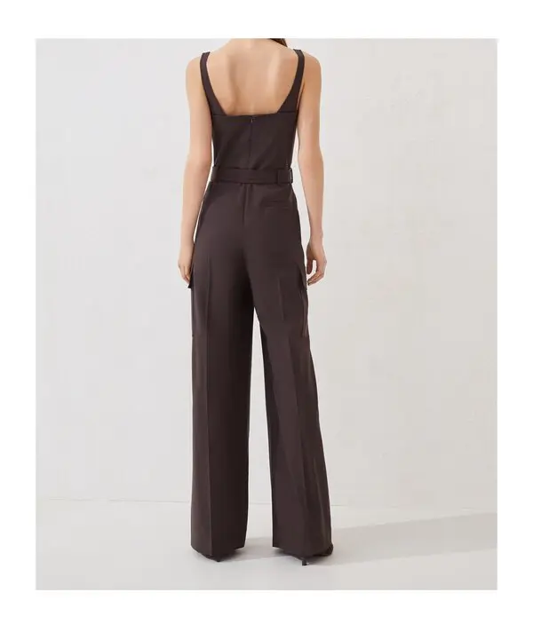 Brunello Cucinelli Tropical Belted Cargo Jumpsuit