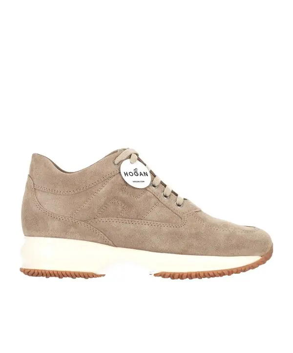 Hogan Round-toe Lace-up Sneakers - Nude