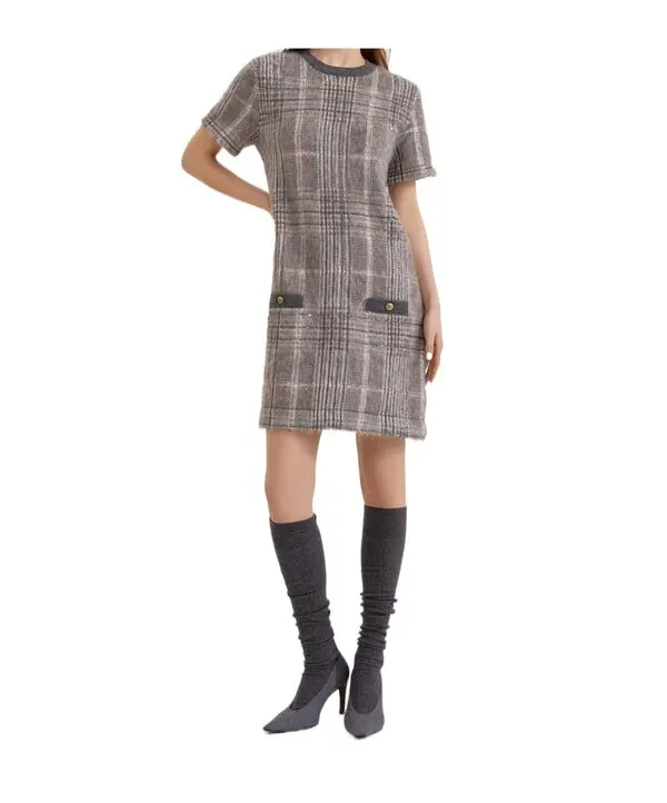 Brunello Cucinelli Check-pattern Sequin Dress