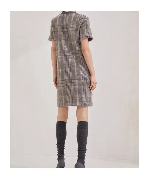 Brunello Cucinelli Check-pattern Sequin Dress