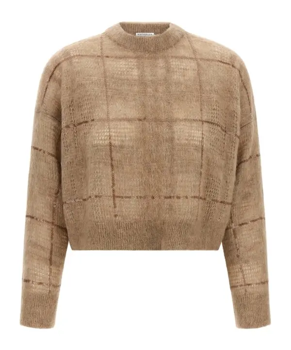 Brunello Cucinelli Sequin Check Sweater