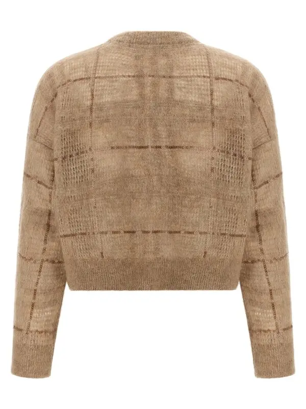 Brunello Cucinelli Sequin Check Sweater