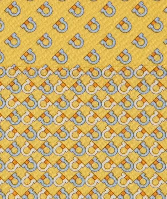 FERRAGAMO Gancini Square Print Silk Tie