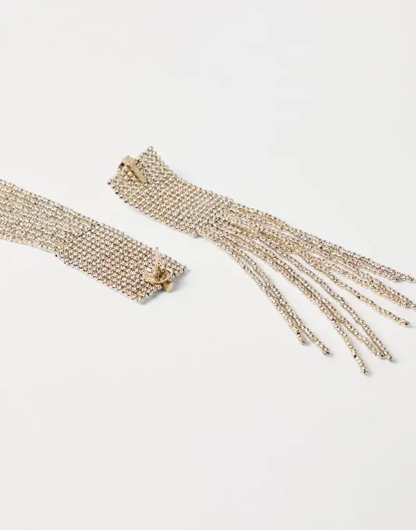 Brunello Cucinelli Frayed Earrings In Sterling Silver
