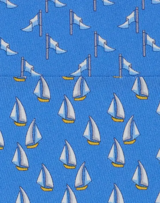 FERRAGAMO Nautical Print Silk Neck Tie