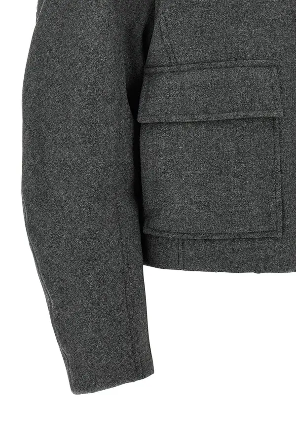 Brunello Cucinelli Shearling Collar Cropped Jacket