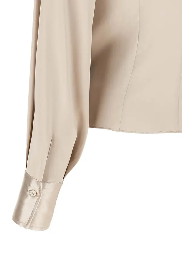 Brunello Cucinelli Asymmetrical Draped Blouse - Nude