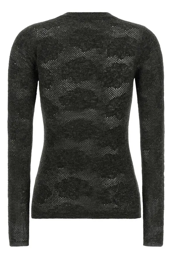 Brunello Cucinelli Flower Lace Sweater - Black