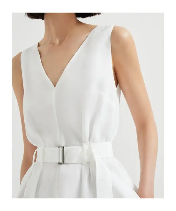 Brunello Cucinelli Belted Sleeveless Dress