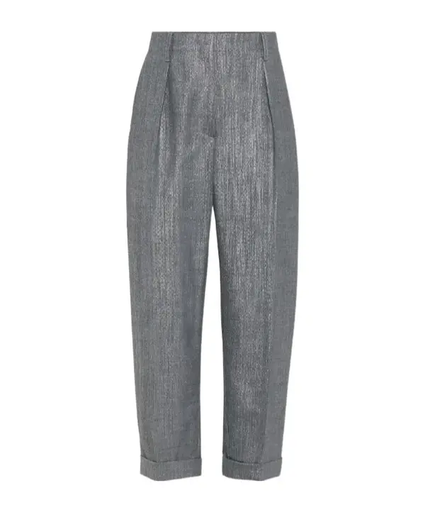 Brunello Cucinelli Pleated Twill Trousers - Gray