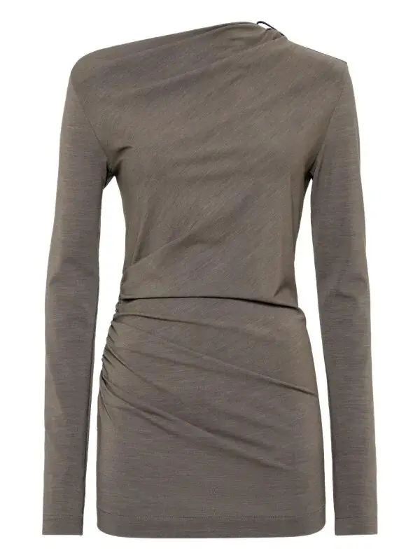 Brunello Cucinelli Asymmetrical Ruched Top - Brown