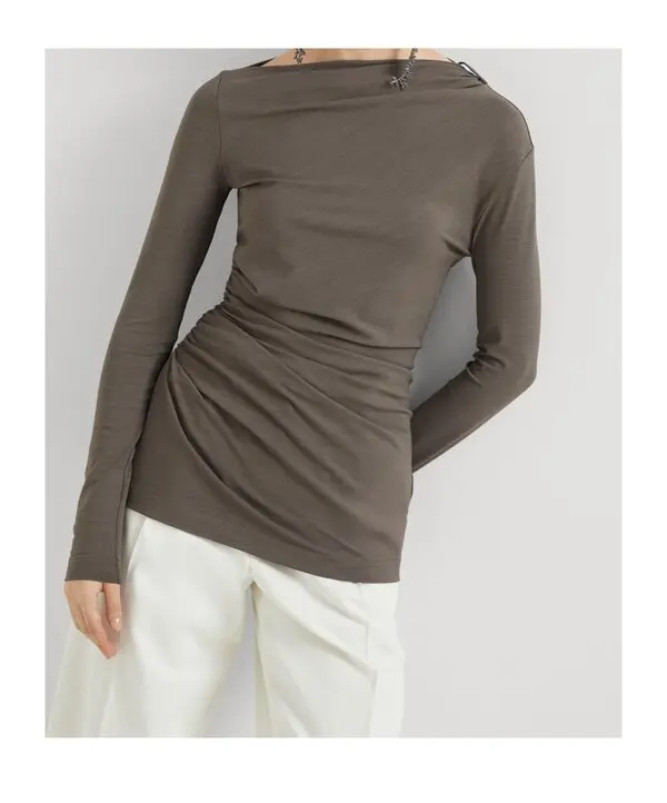Brunello Cucinelli Asymmetrical Ruched Top