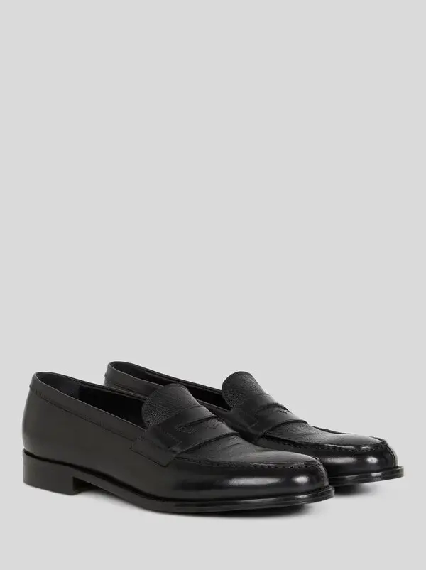Etro Leather Loafers With Paisley Detail