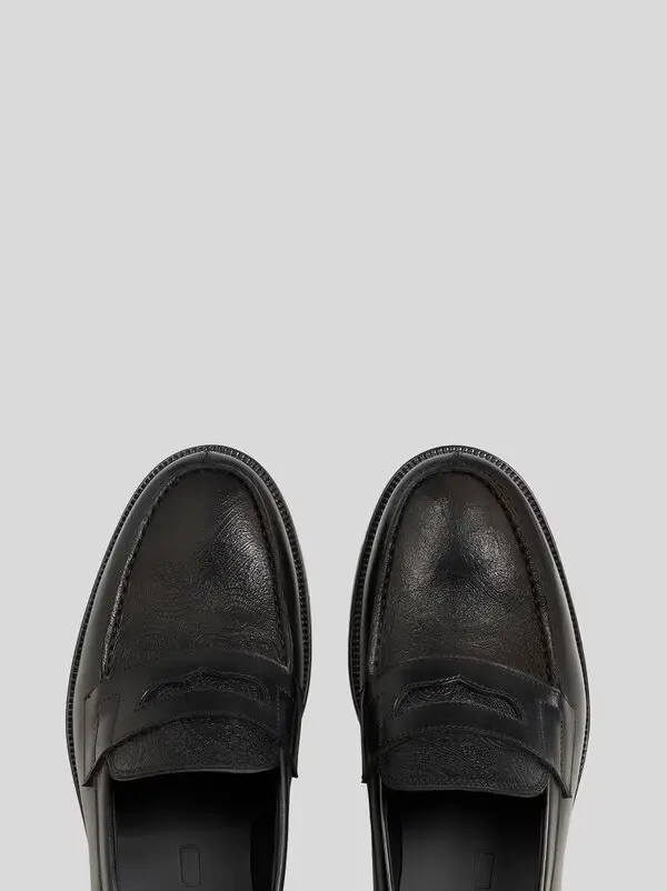 Etro Leather Loafers With Paisley Detail