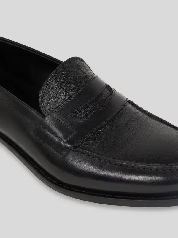 Etro Leather Loafers With Paisley Detail