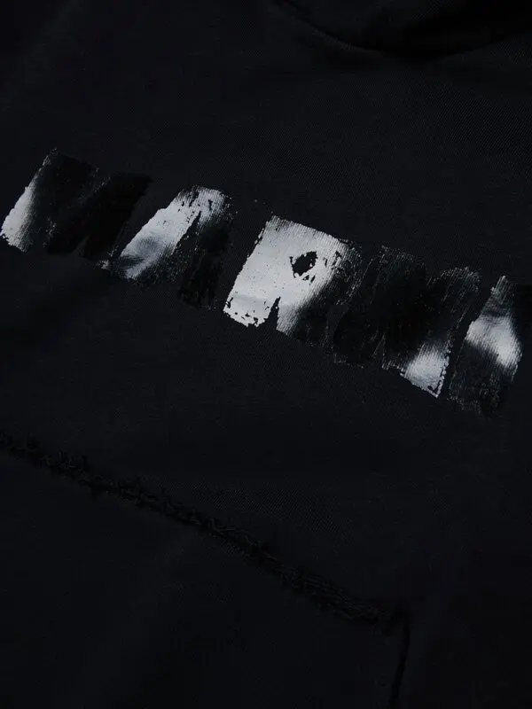 Marni Logo-print Frayed Hoodie