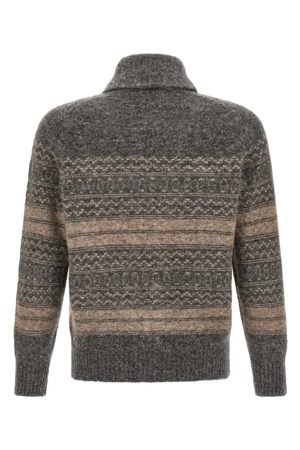 Brunello Cucinelli Nordic Jacquard Shawl Cardigan