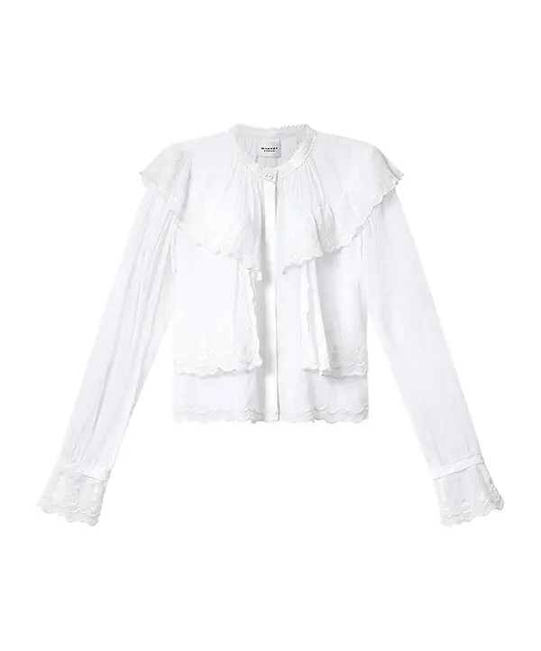 Isabel Marant Étoile Kelmon" Embroidered Ruffle Blouse