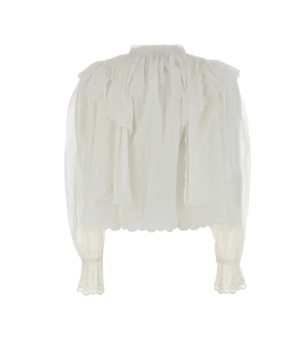 Isabel Marant Étoile Kelmon" Embroidered Ruffle Blouse