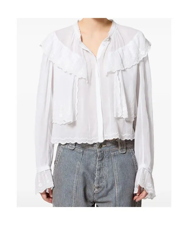 Isabel Marant Étoile Kelmon" Embroidered Ruffle Blouse