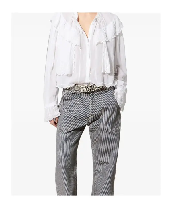 Isabel Marant Étoile Kelmon" Embroidered Ruffle Blouse