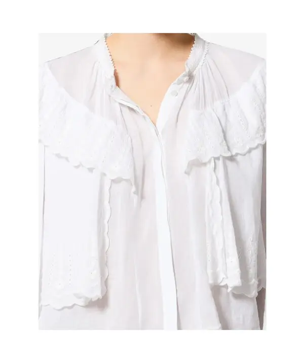 Isabel Marant Étoile Kelmon" Embroidered Ruffle Blouse