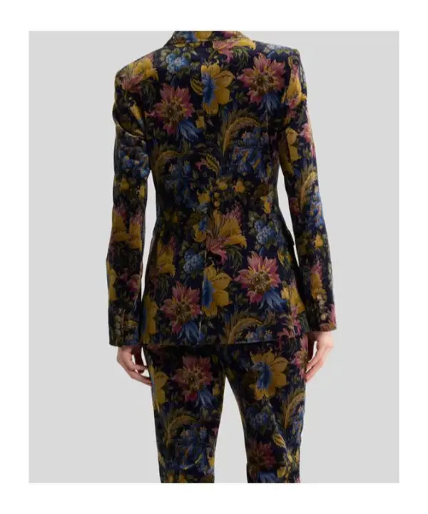 Etro Double-breasted Floral Cotton Velvet Jacket