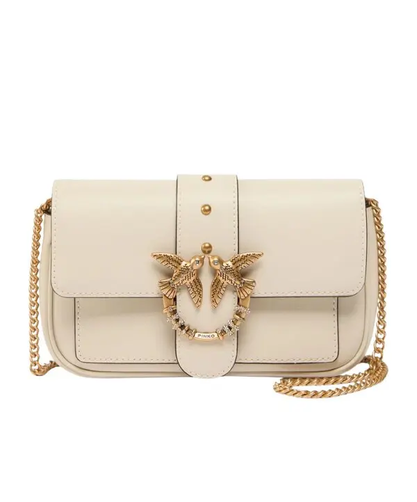 Pinko Love Birds Leather Shoulder Bag